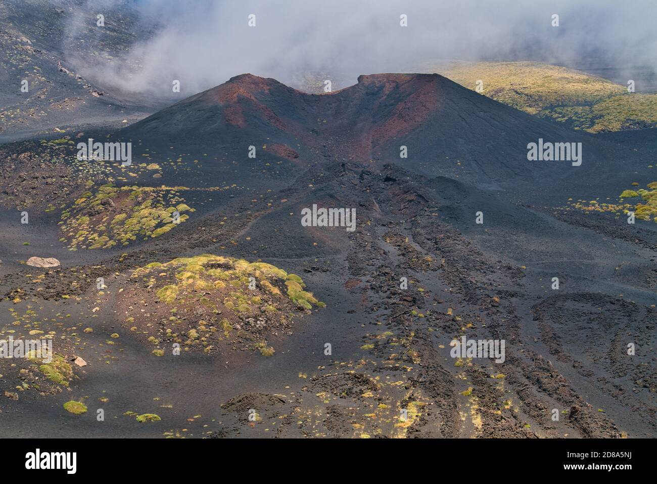 dried lava field of a newer crater of mount etna Stock Photo - Alamy
