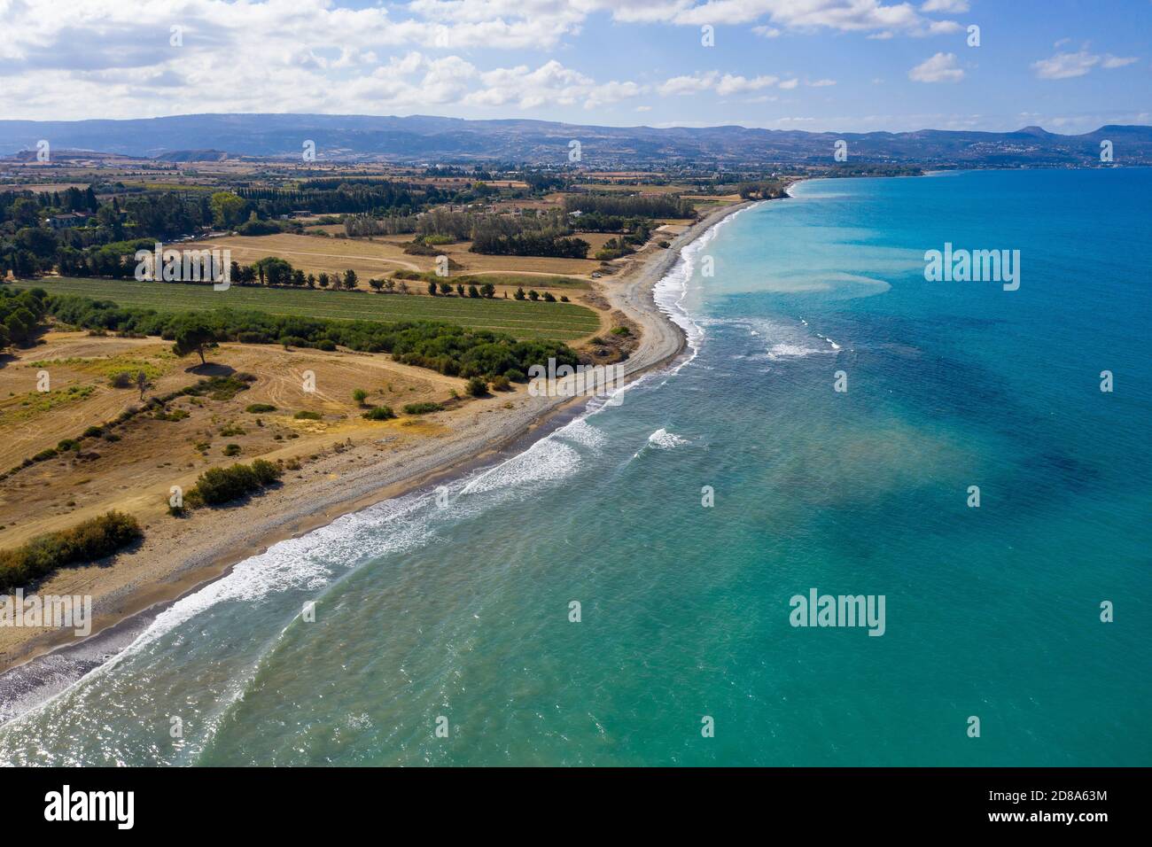 Aerial view of the north west coastline near Argaka, Cyprus Stock Photo ...