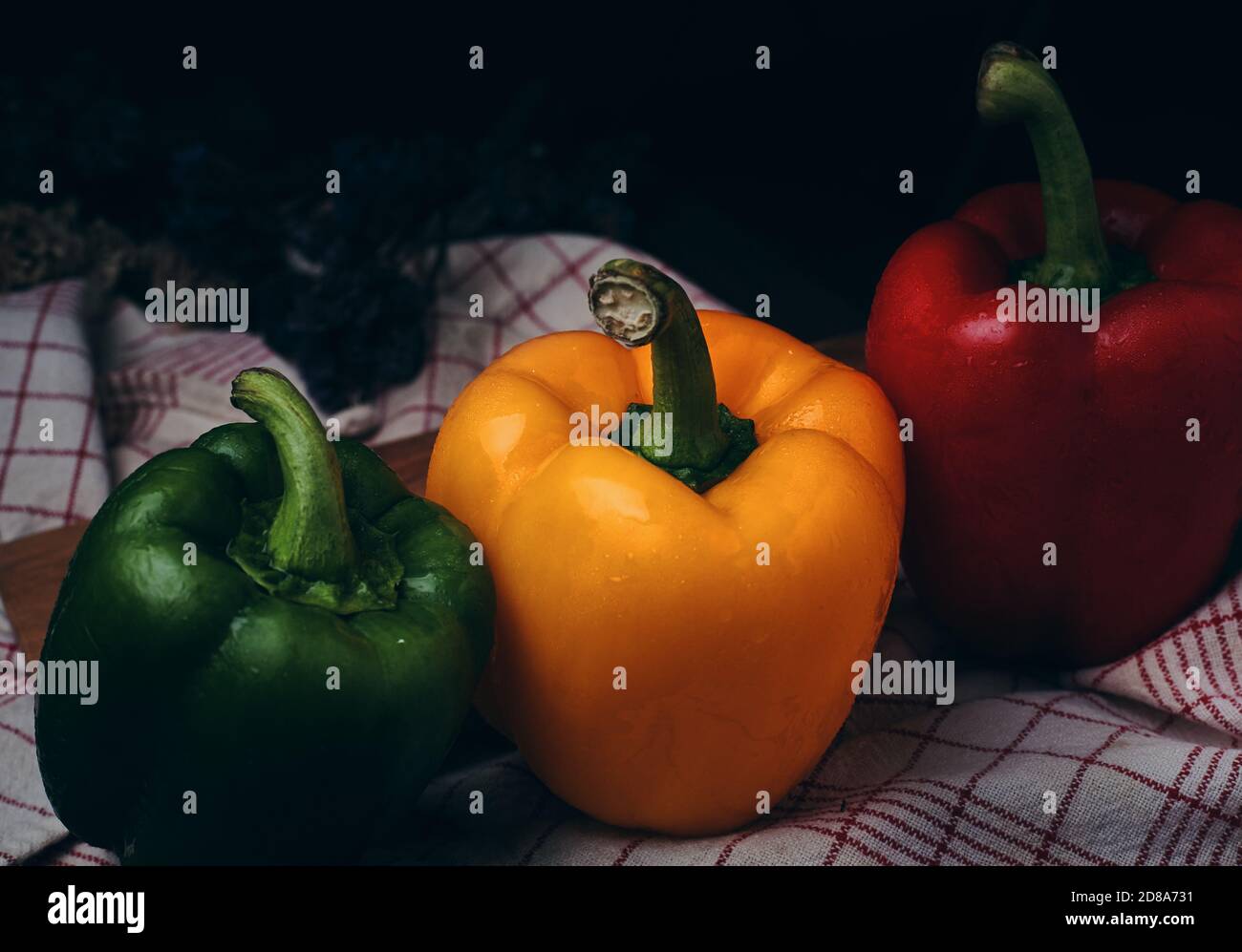 Bell peppers on table hi-res stock photography and images - Alamy