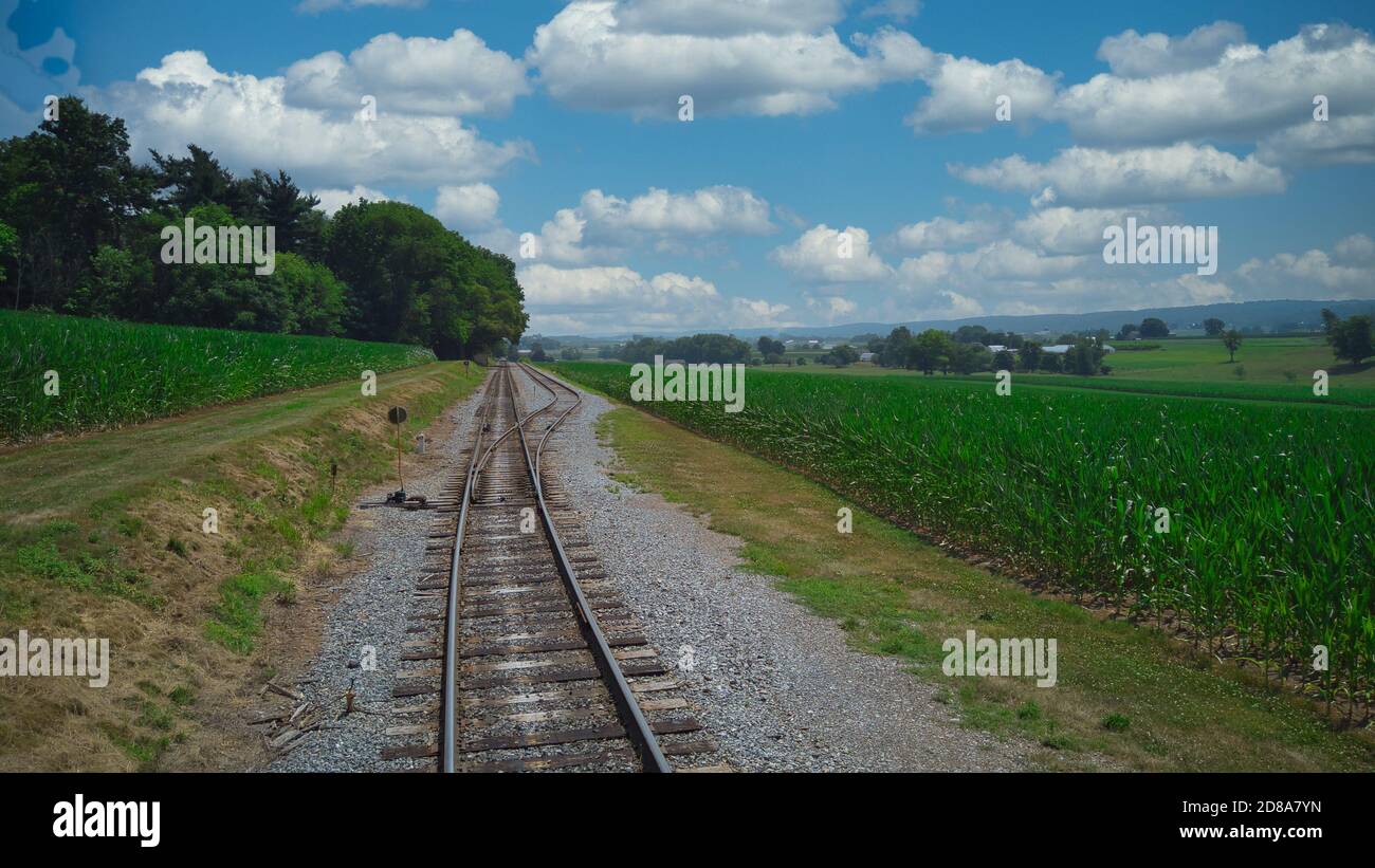 Old rail road track hi-res stock photography and images - Alamy