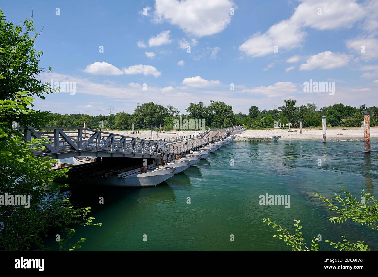 Bereguardo (Pv),Italy,the poonton bridge of Bereguardo on the Ticino ...