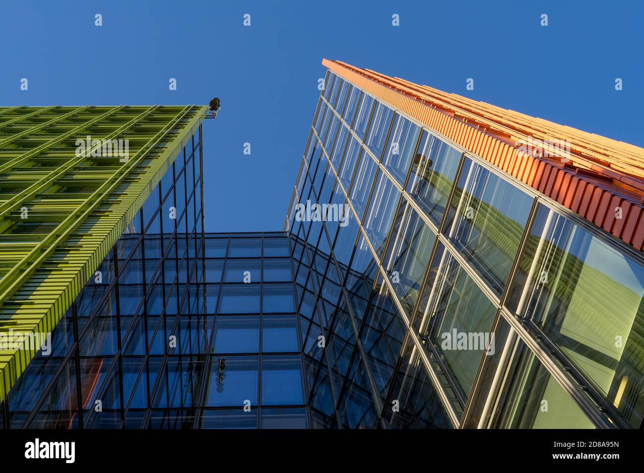 The yellow and orange metal cladding of Central Saint Giles Offices in ...