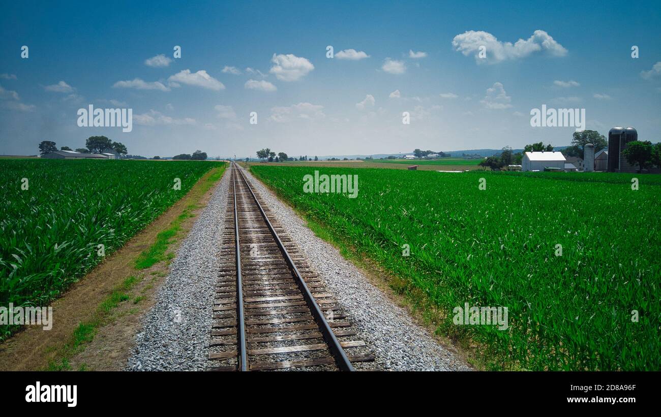 Old rail road track hi-res stock photography and images - Alamy