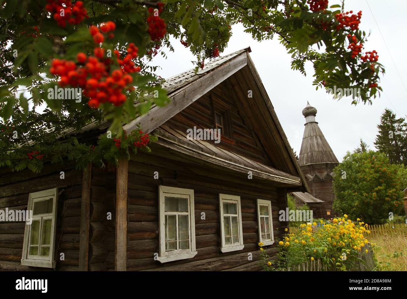 Traditional hut in a Russian village in the North of Russia Stock Photo ...