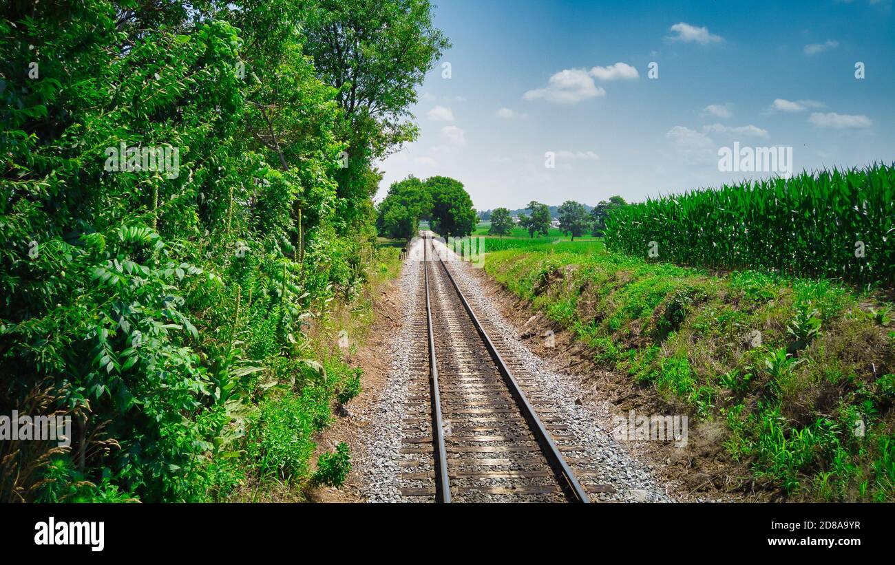 Old rail road track hi-res stock photography and images - Alamy