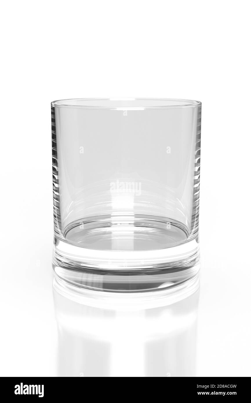 An empty glass isolated on a white background - 3d render Stock Photo ...