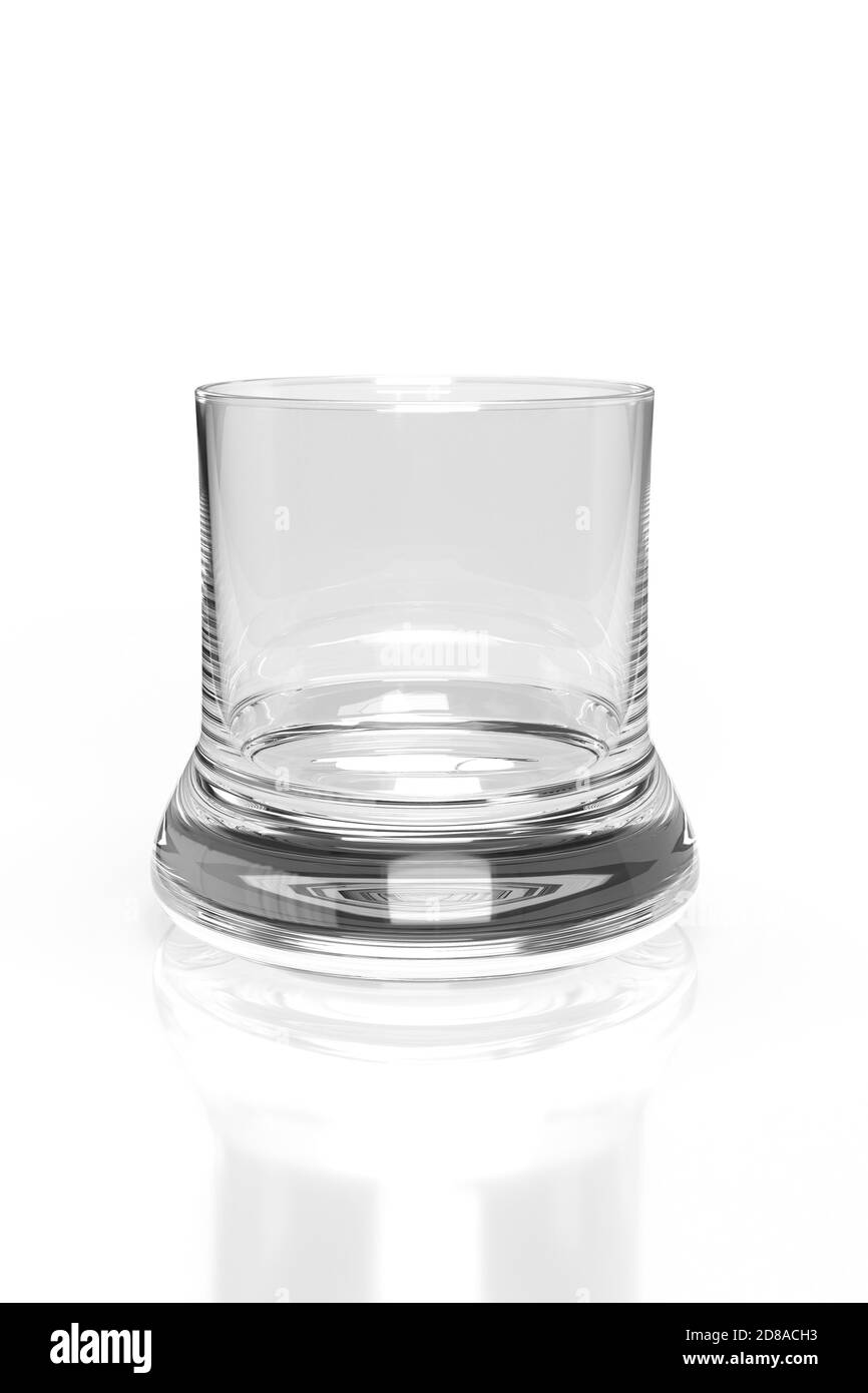 An empty glass isolated on a white background - 3d render Stock Photo ...