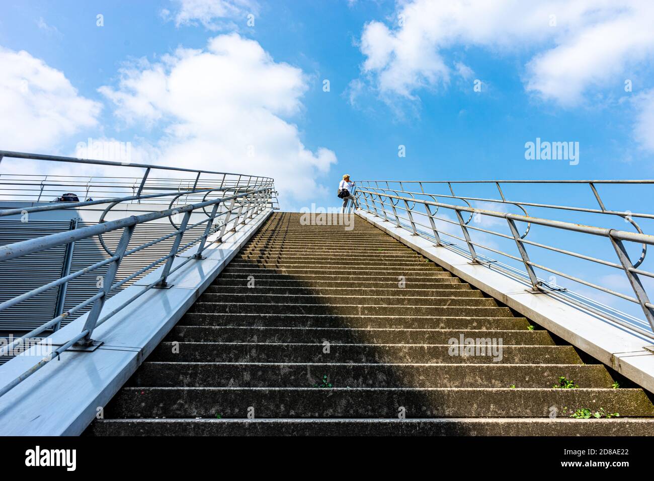 Stairway to blue sky with clouds heaven Stock Photo - Alamy