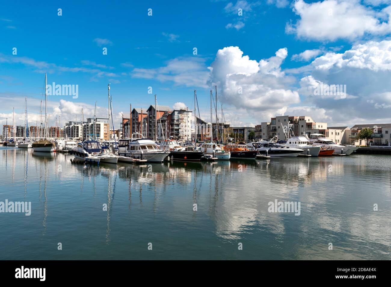 PORTISHEAD BRISTOL SOMERSET ENGLAND LOOKING DOWN THE MARINA TO MOORED ...