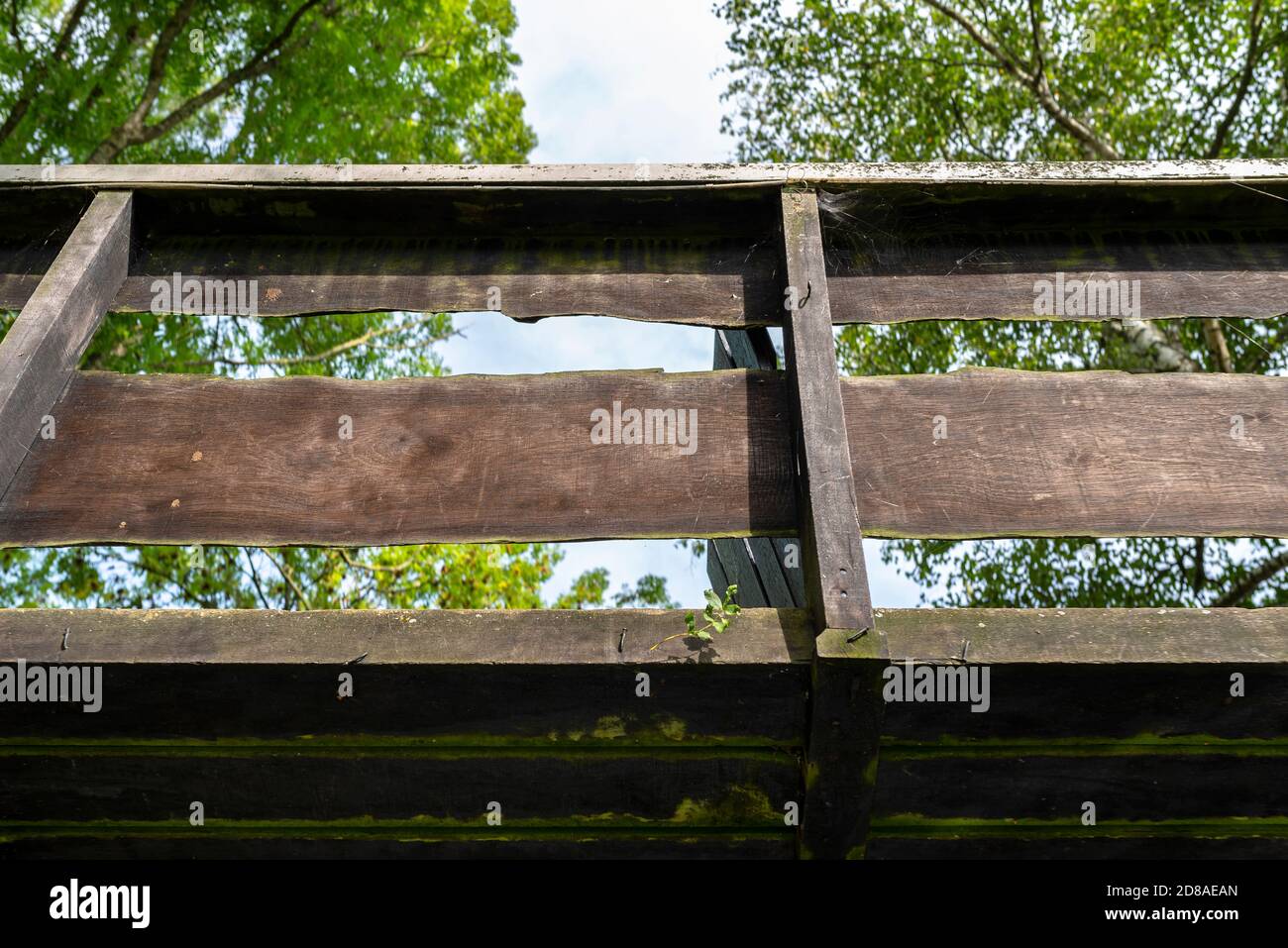Wooden decorative footbridge over a canal in the Netherlands in the ...