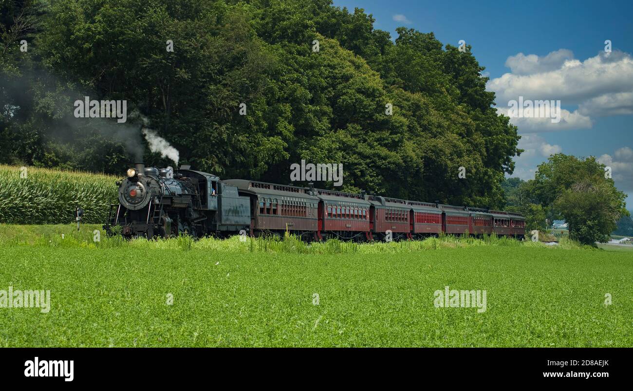 Strasburg, Pennsylvania, July 2007 - Steam Passenger Train Waiting to ...