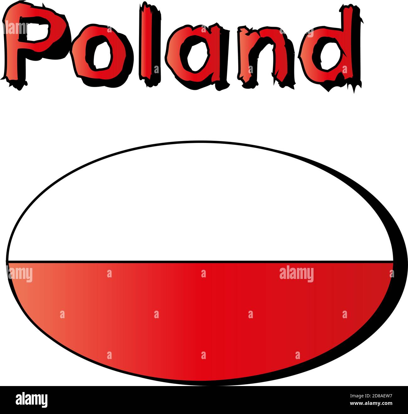 Drawn flag of Poland and lettering Poland Stock Vector Image & Art - Alamy