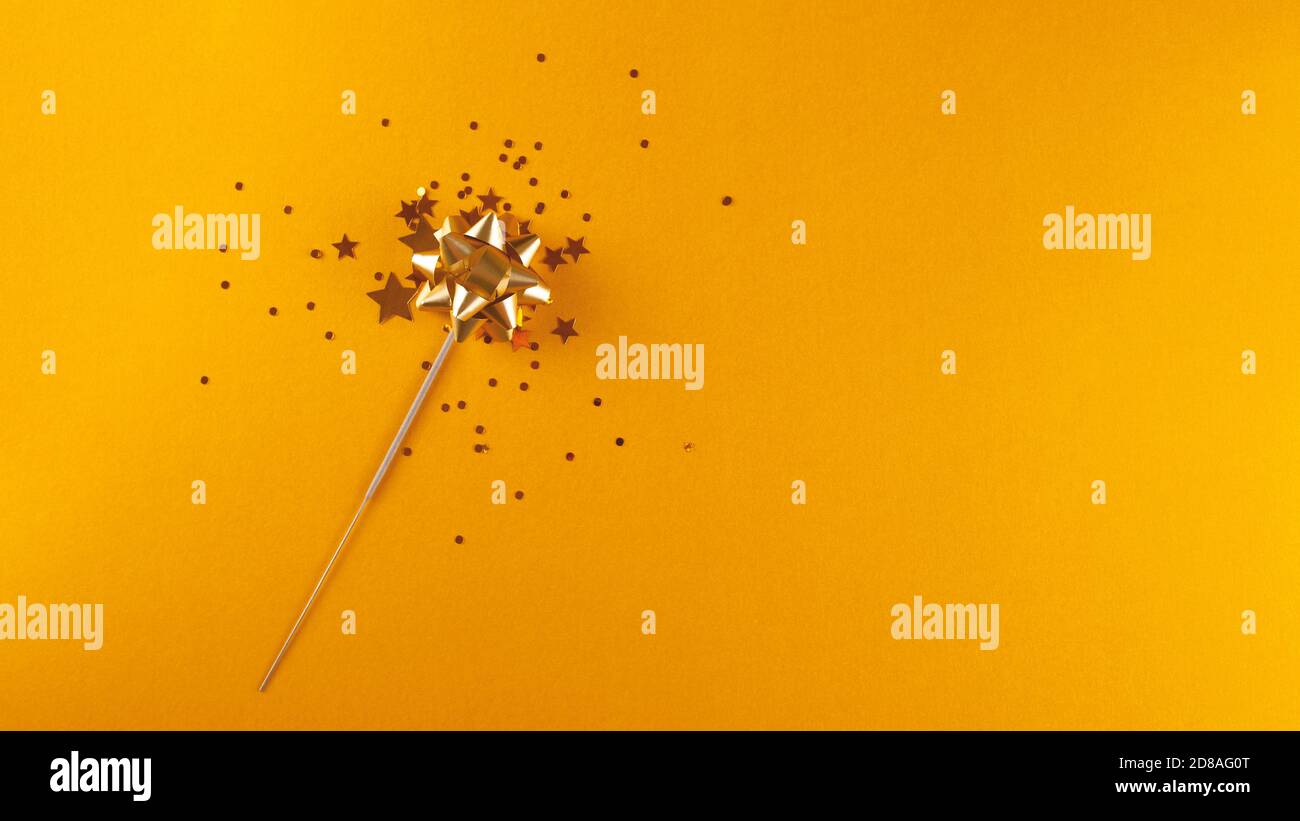 Bengal fire - layout on gold background with bow and stars Stock Photo ...