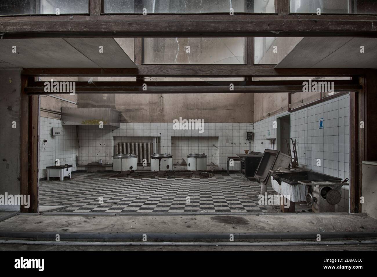 Window on kitchen school Stock Photo - Alamy