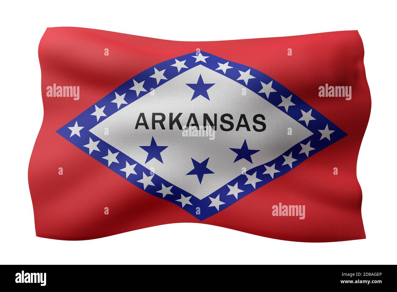 3d rendering of a detailed and textured Arkansas USA State flag on ...