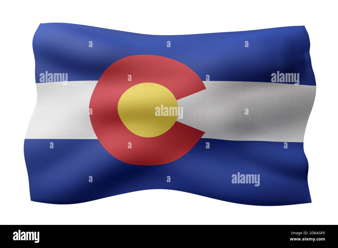 3d rendering of a detailed and textured Colorado USA State flag on ...
