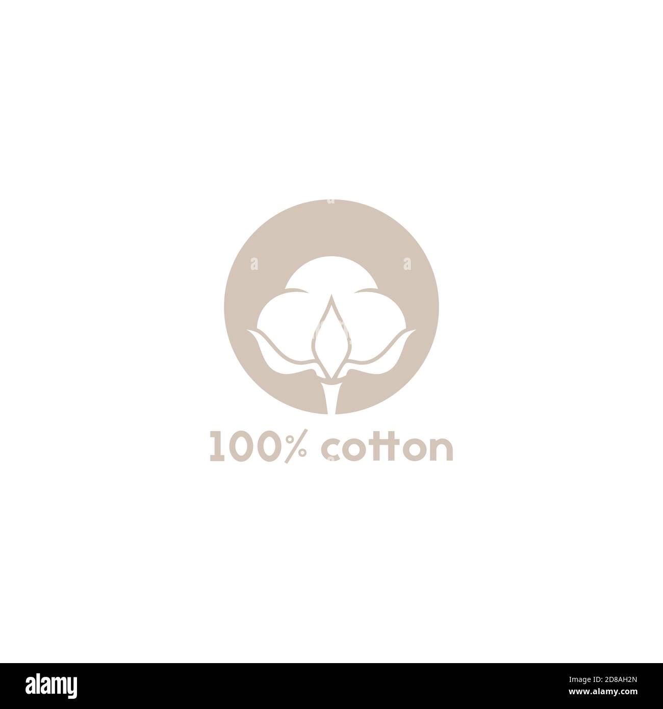 Cotton seed icon. 100 percent cotton beige label. Natural fiber sign ...