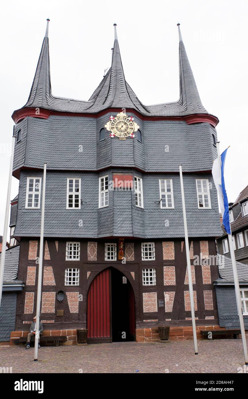 Historisches Rathaus in der Altstadt, Frankenberg, Hessen, Deutschland ...