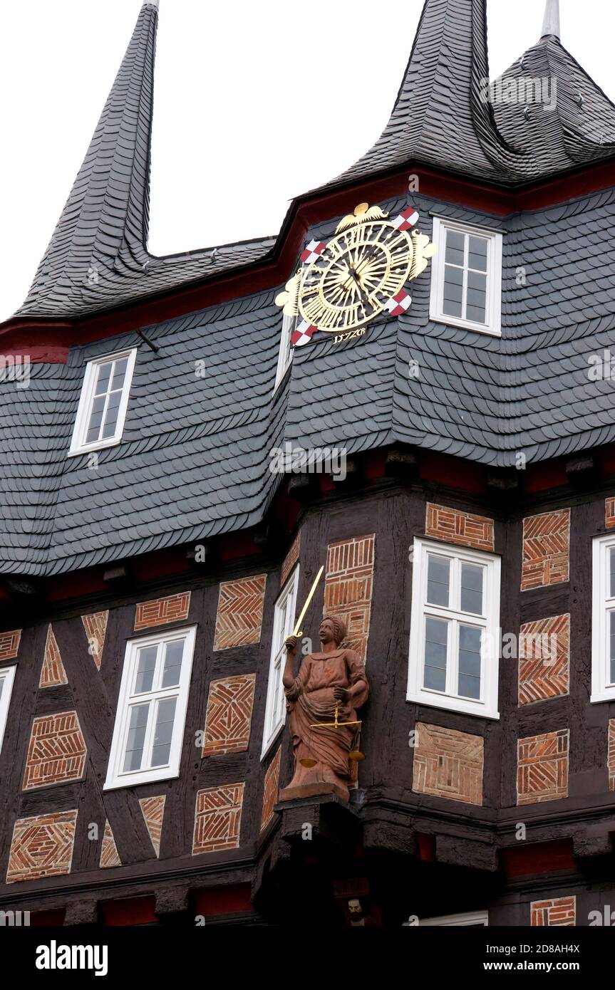 Historisches Rathaus in der Altstadt, Frankenberg, Hessen, Deutschland ...
