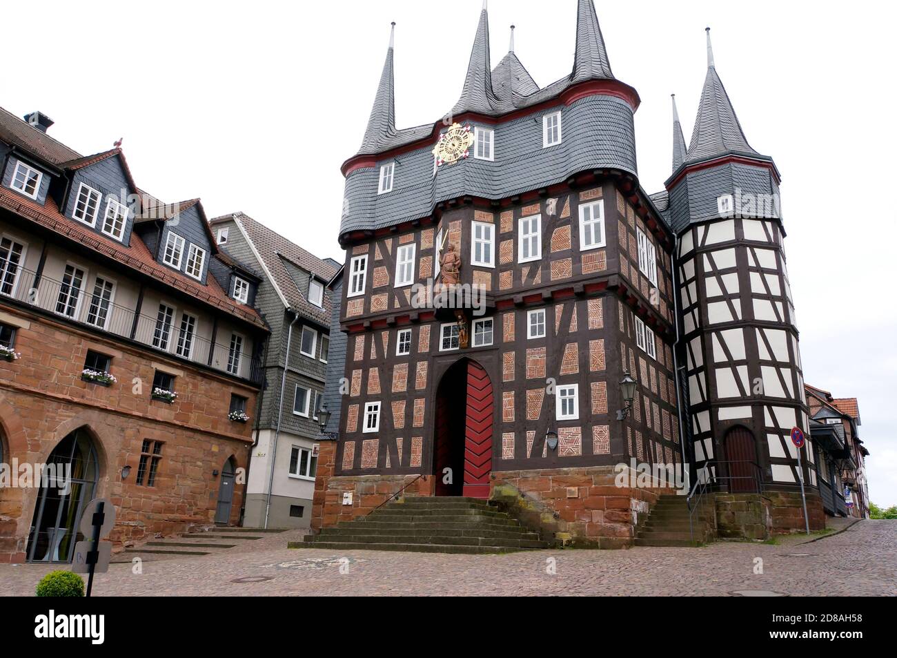 Historisches Rathaus in der Altstadt, Frankenberg, Hessen, Deutschland ...