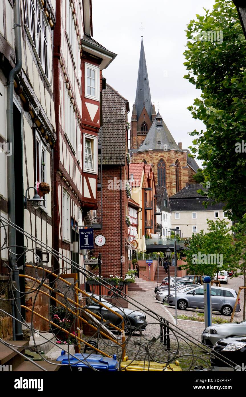 Fachwerkhäuser in der historischen Altstadt, Frankenberg, Hessen ...