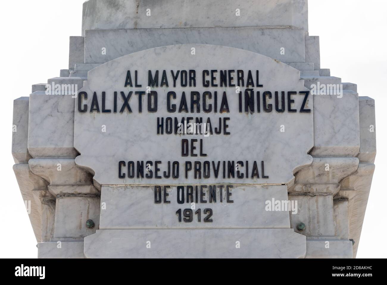 Sculpture statue of Calixto Garcia in the city square or parque ...
