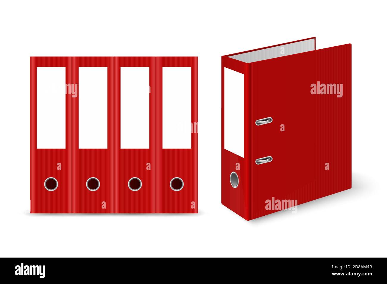 Vector 3d Closed Realistic Red Blank Office Binder with Metal Rings for ...