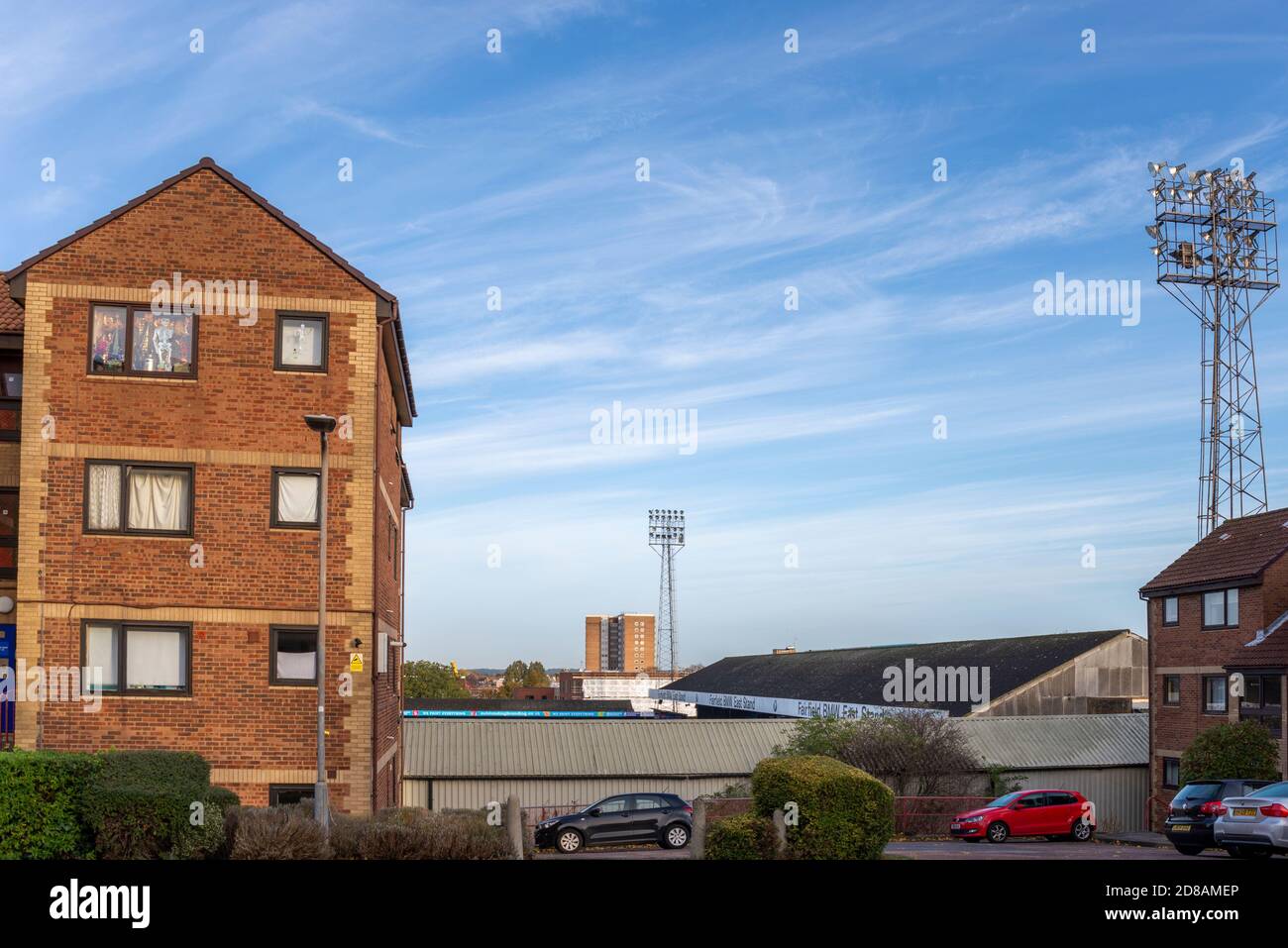 New housing overlooking Roots Hall football ground of Southend United ...