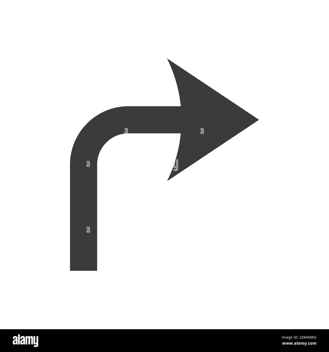 Turn right glyph icon road sign vector illustration in white background ...