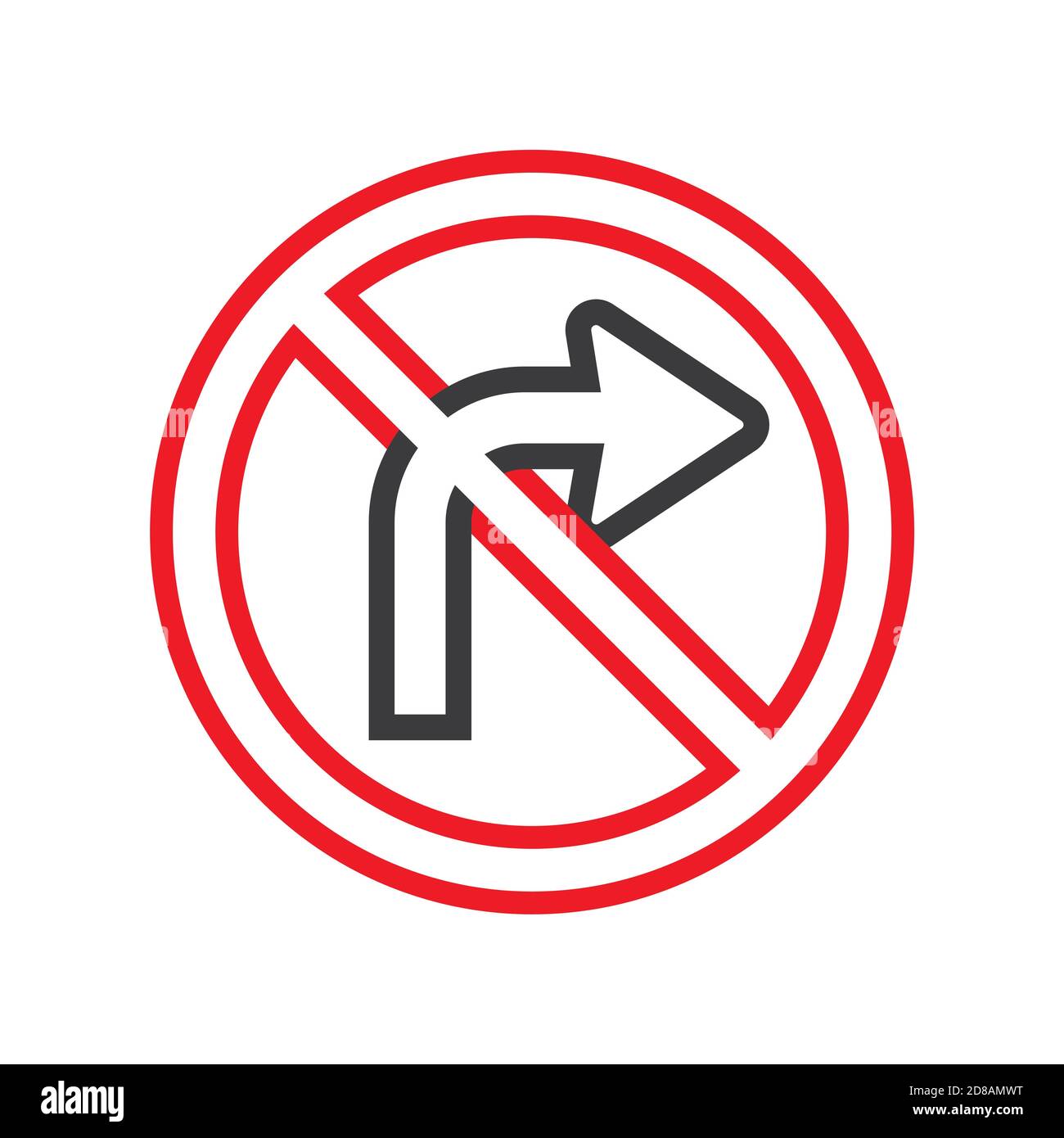 Turn right glyph icon road sign vector illustration in white background ...