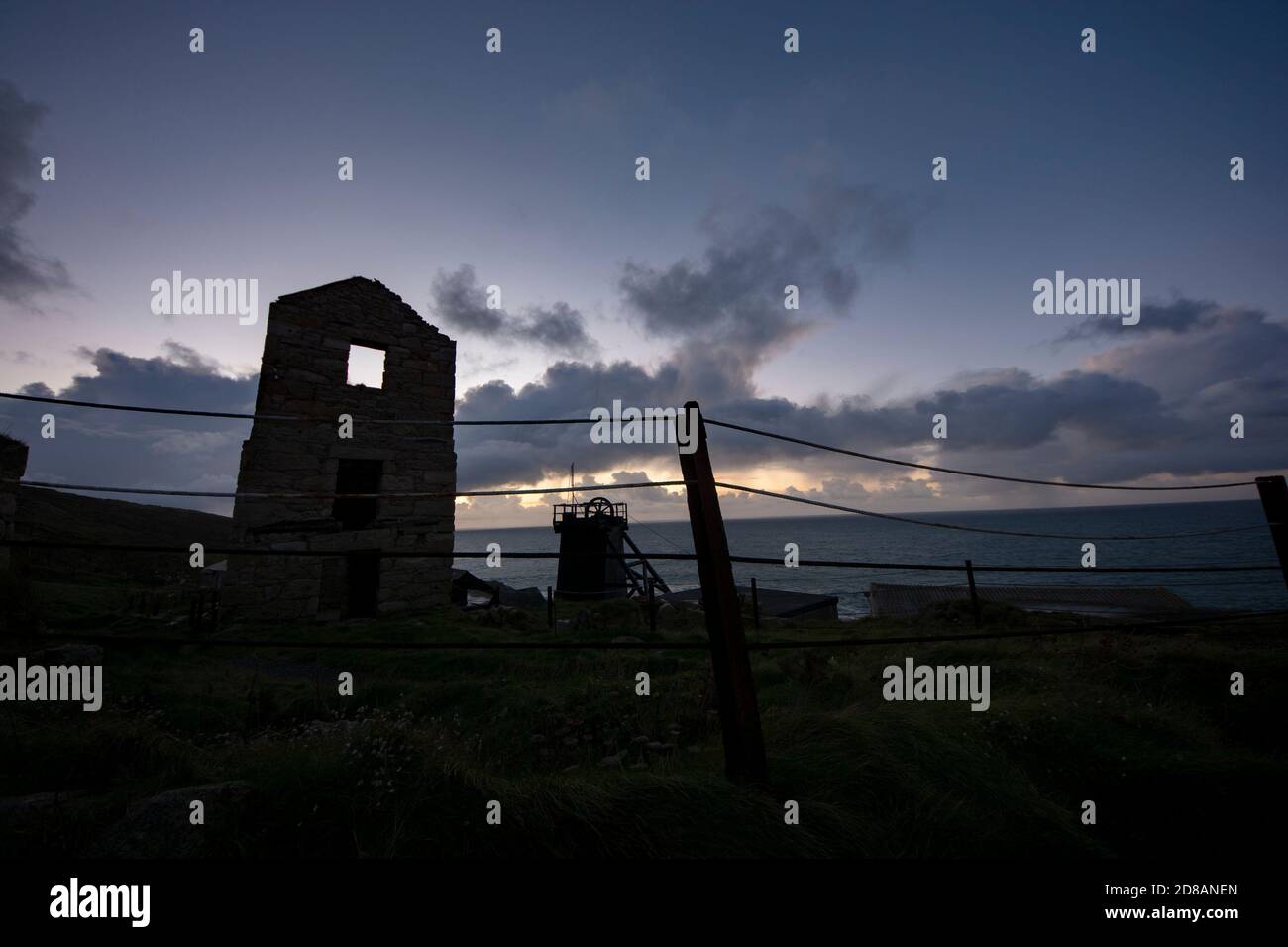 Levant Mine, dusk, winter Stock Photo - Alamy