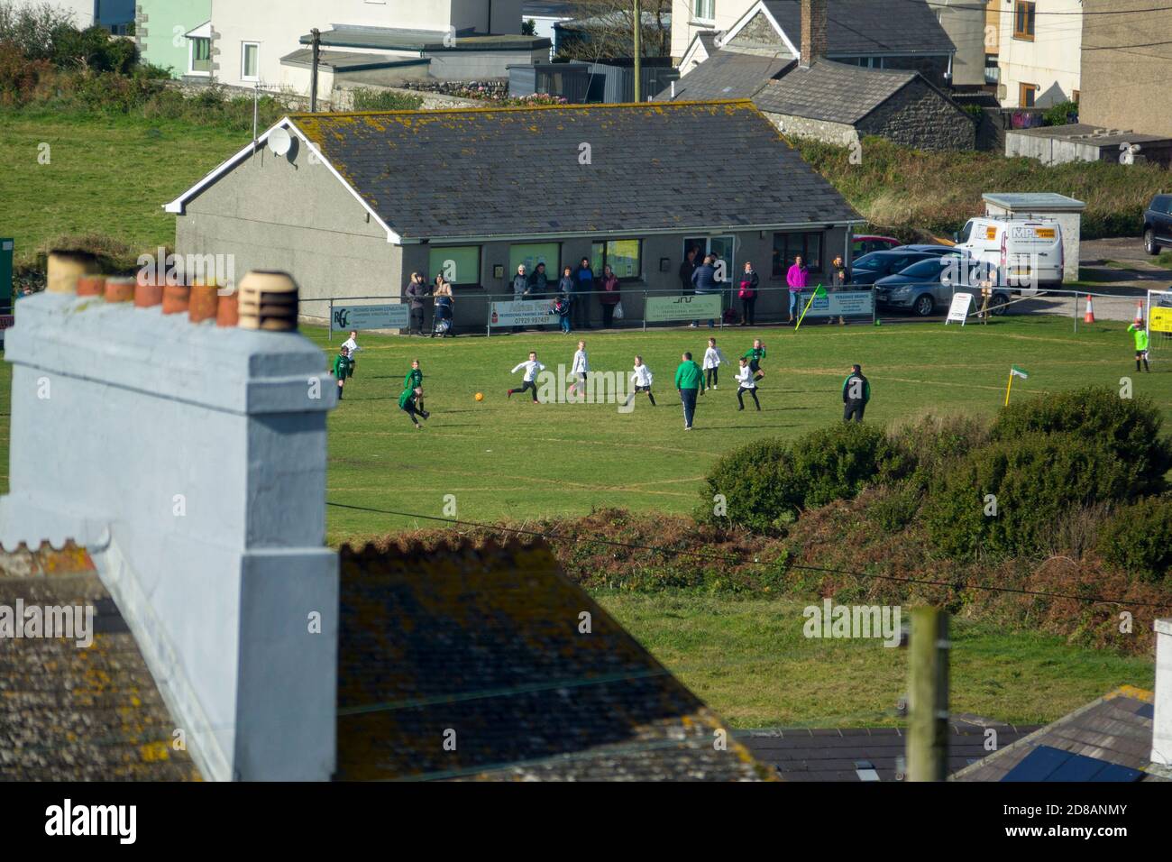 St Just village football junior Stock Photo - Alamy