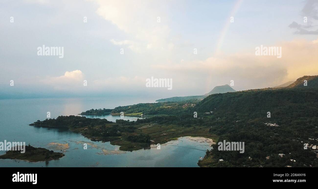 Aerial view of a beautiful Lake Atitlan in Guatemala Stock Photo - Alamy