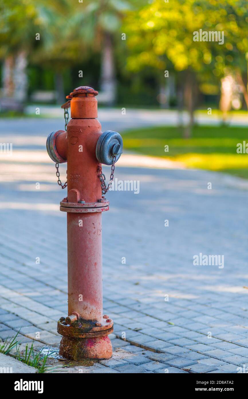 Painted metal fire hydrant in Turkey Stock Photo - Alamy