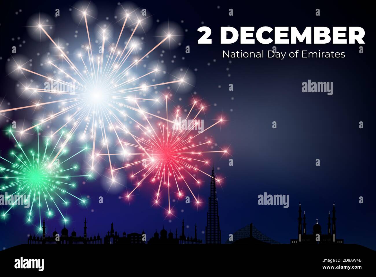 National Day of Emirates 2 December Holiday Background. Vector ...