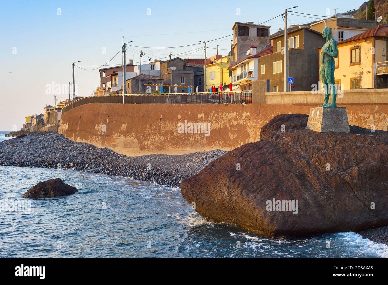 View of Paul do Mar village at sunset. Madeira island, Portugal Stock ...