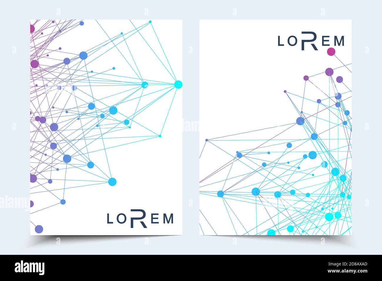 Scientific brochure design template. Vector flyer layout, Molecular ...