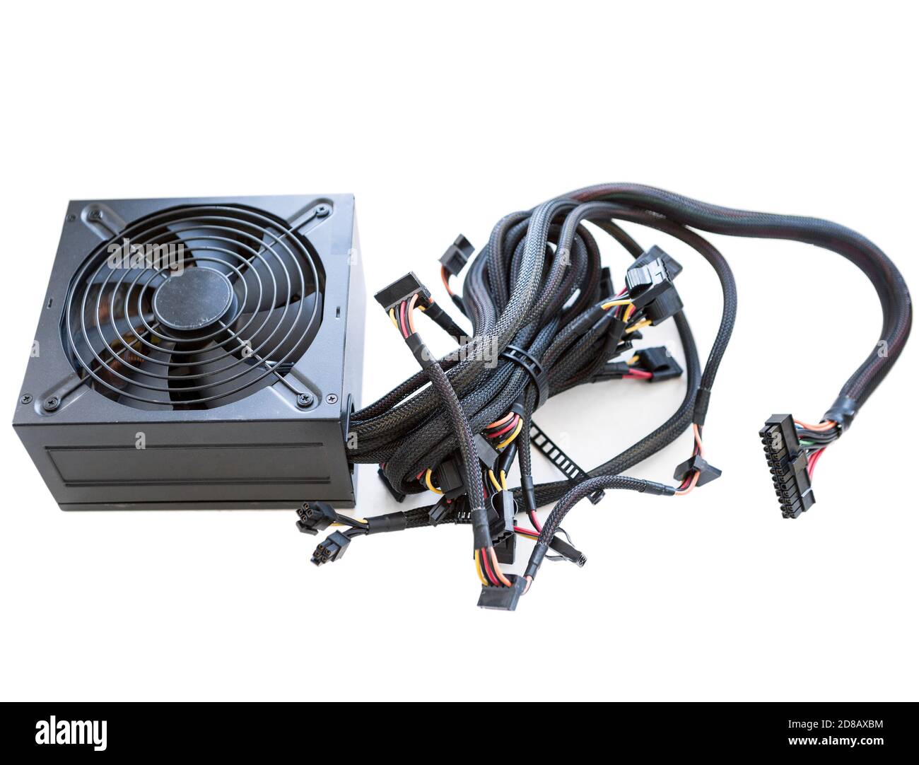 Single power supply for PC isolated on a white background Stock Photo ...