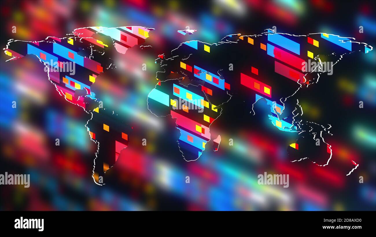 Abstract combination of technology background and geographic map of the ...