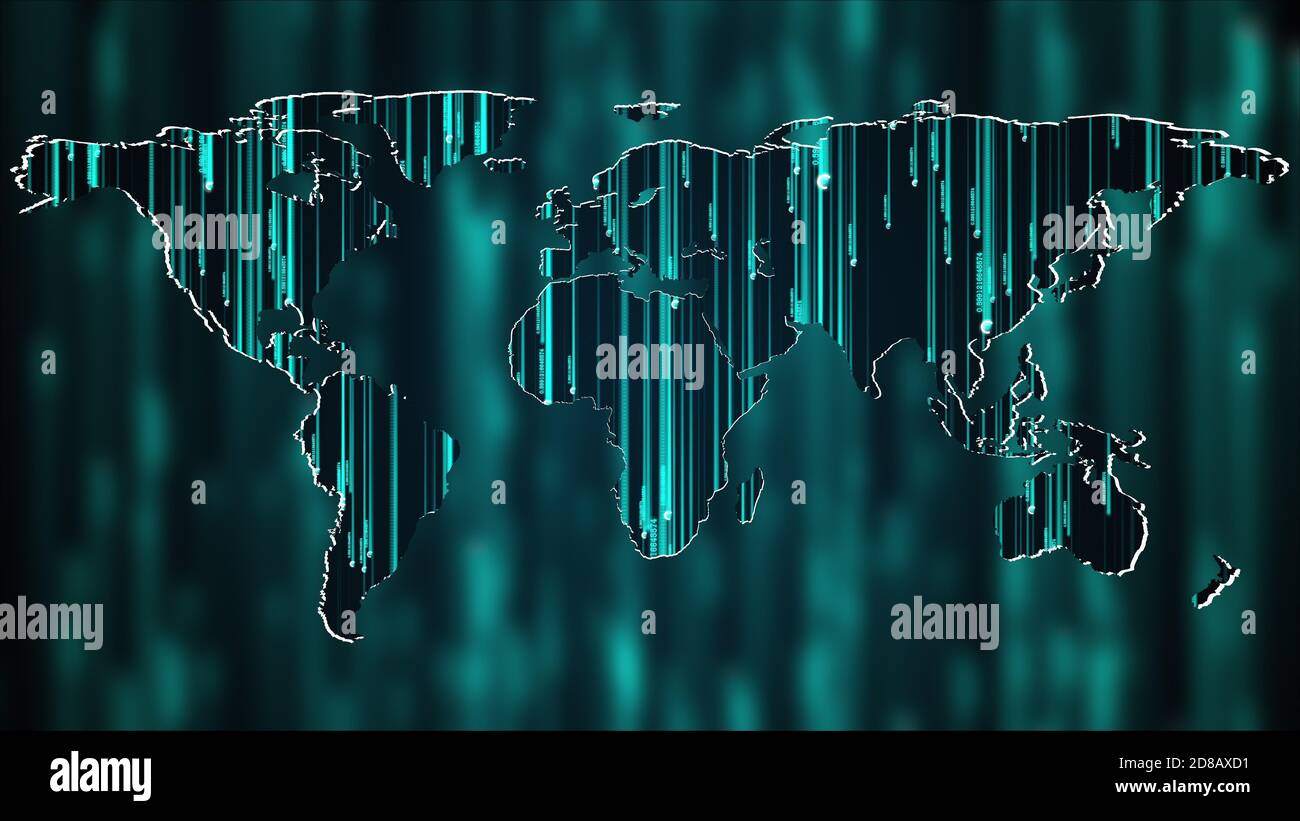 Abstract combination of technology background and geographic map of the ...