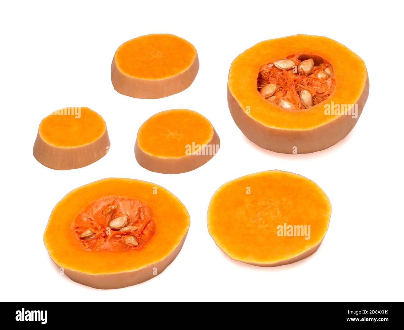 Pieces of pumpkin isolated on white background Stock Photo - Alamy