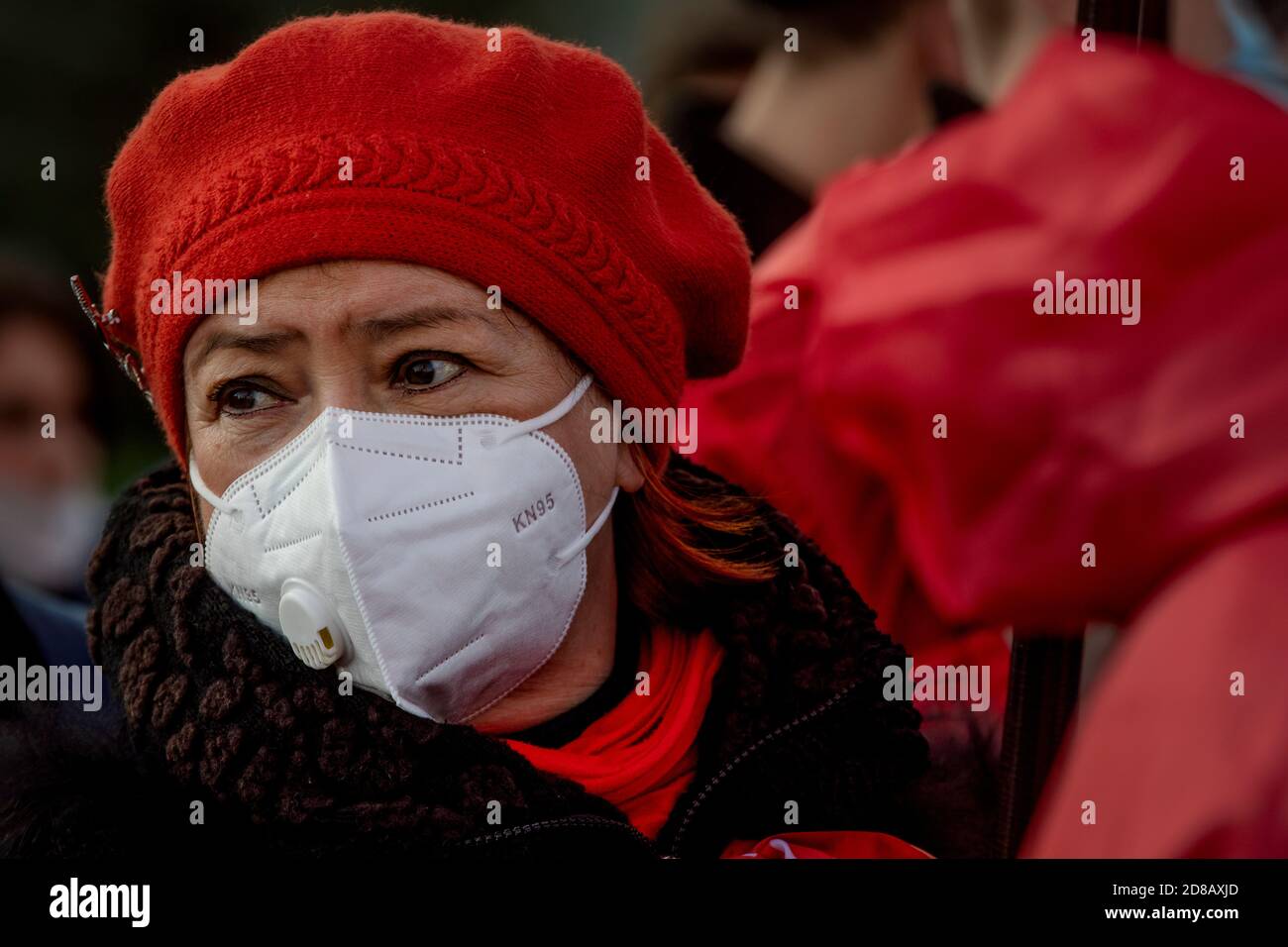 Moscow, Russia. 28th of October, 2020 People wearing protective face ...