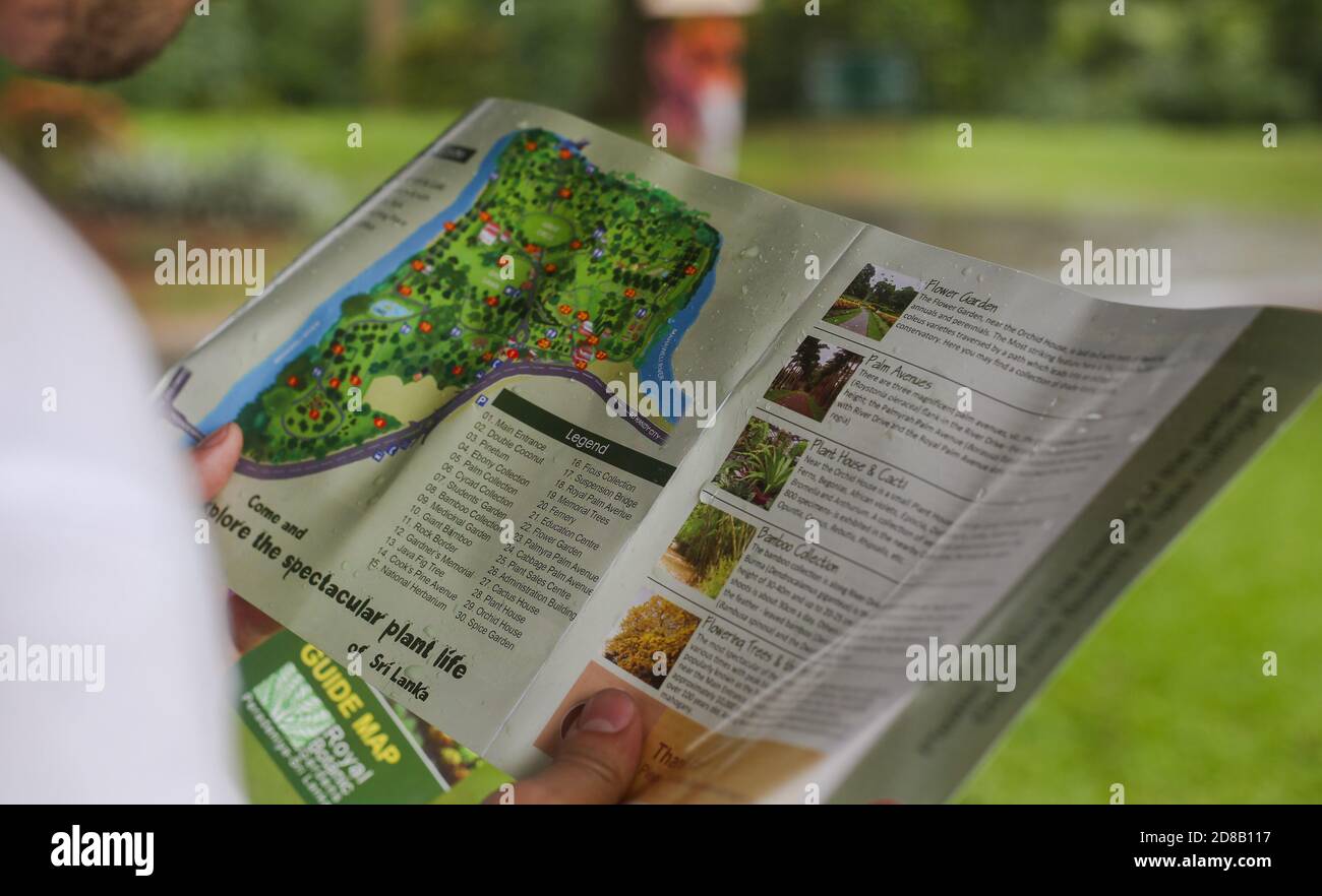 Kandy, Shri Lanka - January 25, 2013: royal botanic gardens on rainy ...