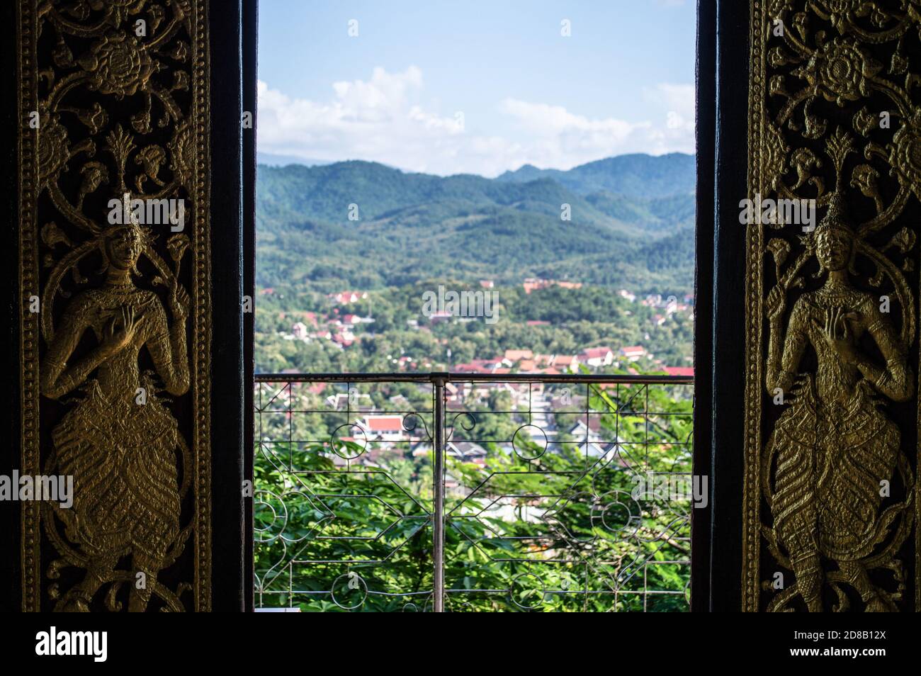 Temple on top phousi hi-res stock photography and images - Alamy