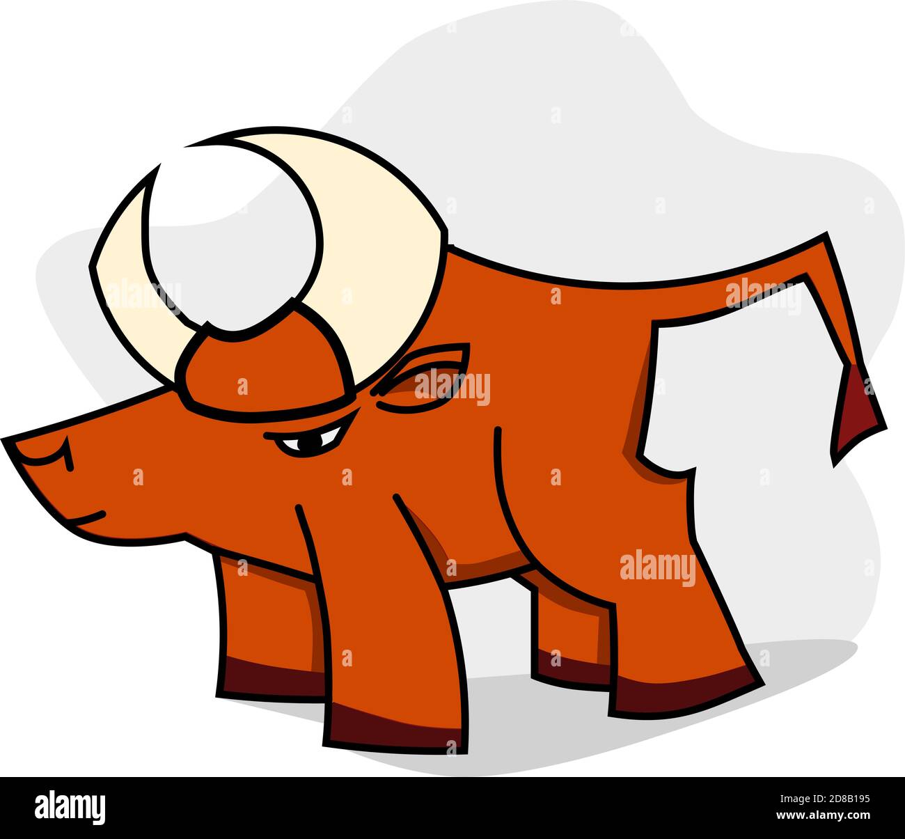 brown bull, simple illustration in a flat style, can be used as an icon ...