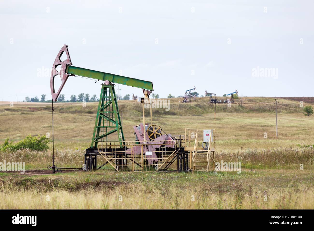 Gas and oil extracting with crude pump. Oil industry equipment and ...