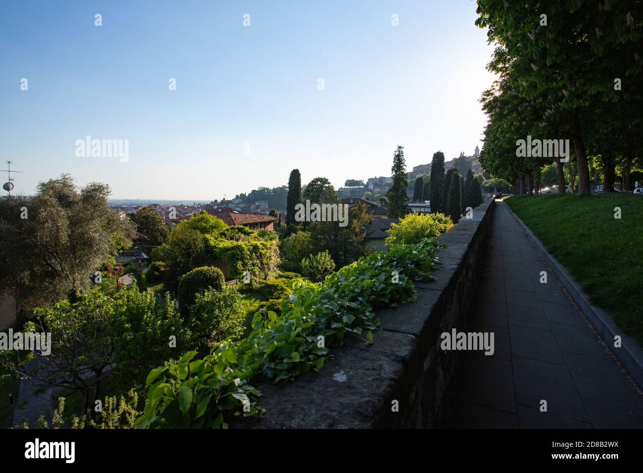 View of hillside gardens in Bergamo, Italy Stock Photo - Alamy