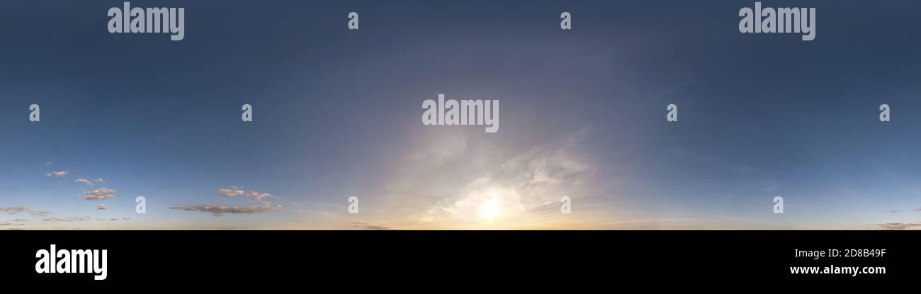 Seamless clear blue sky hdri panorama 360 degrees angle view with ...