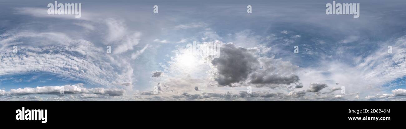 Seamless clear blue sky hdri panorama 360 degrees angle view with ...