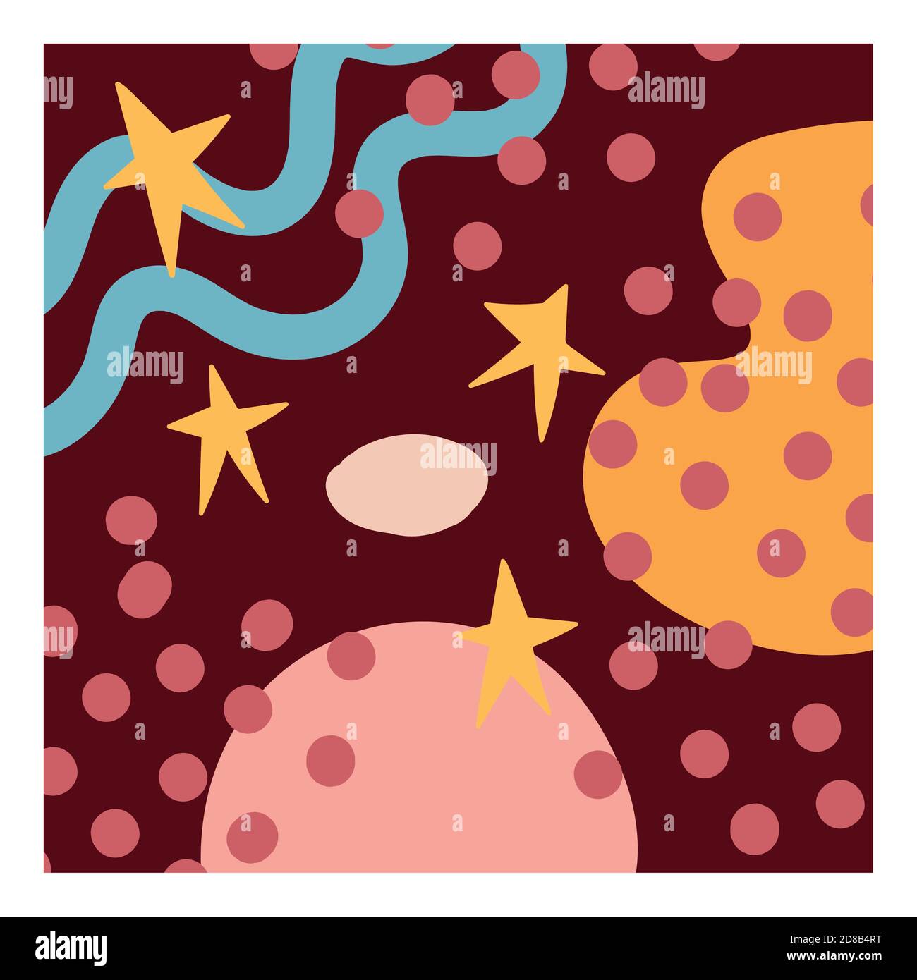 doodle contemporary stars dots spot color abstract design pattern ...